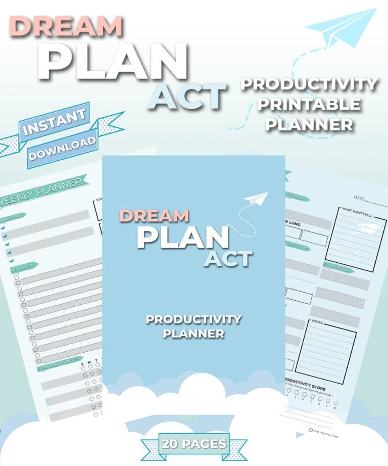 Dream Plan Act Productivity Planner Printable + Holiday Planner ...