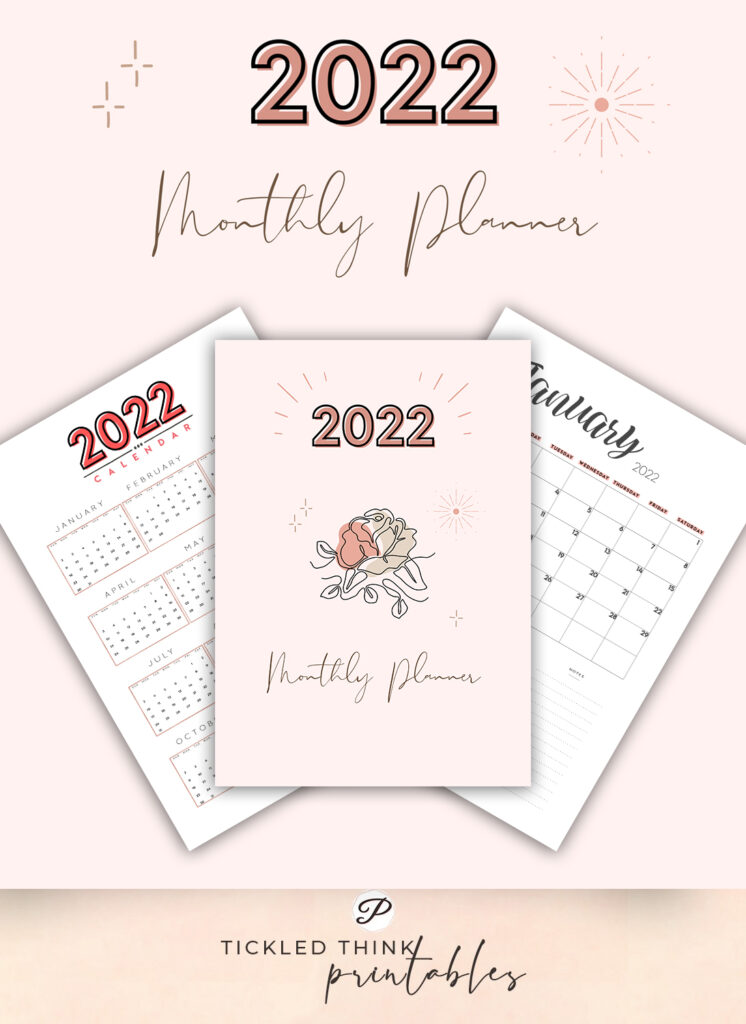 2022 Monthly Planner - Tickled Think Printables